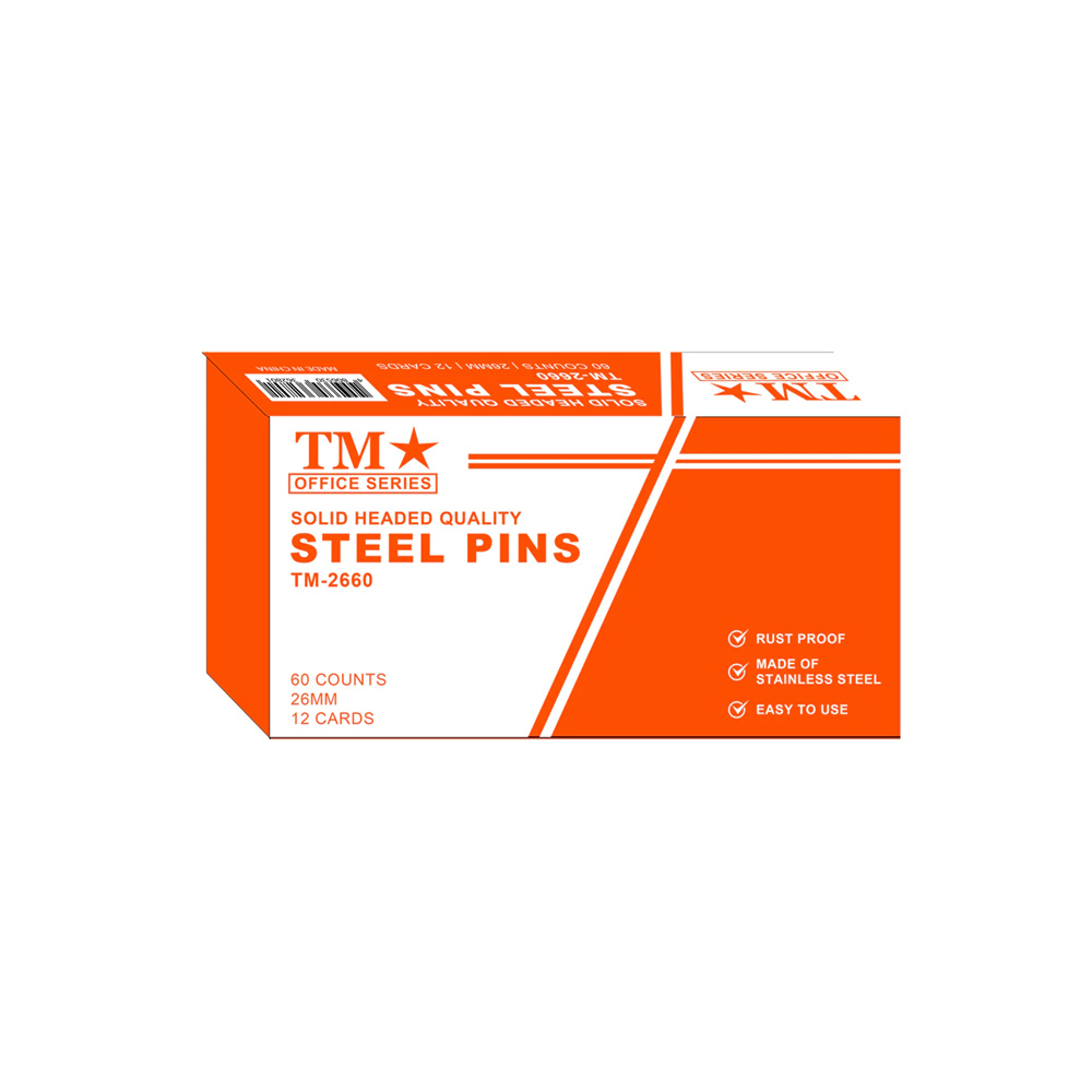 TM 60 dozen Solid Headed Steel-Pins 60 counts (TM-2660) | Shopee ...