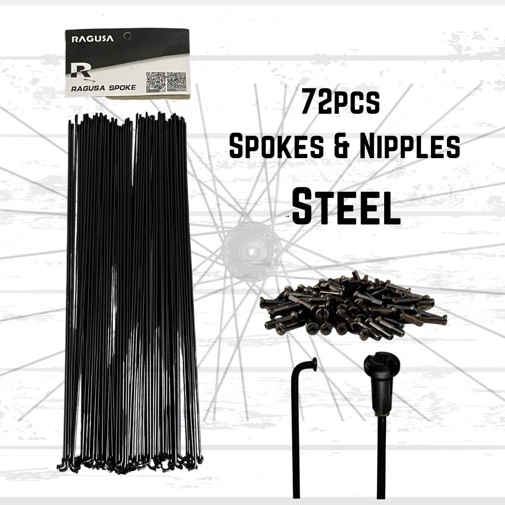 72pcs Ragusa Bicycle Steel Spokes & Nipples 26 27.5 29 14g for MTB ...