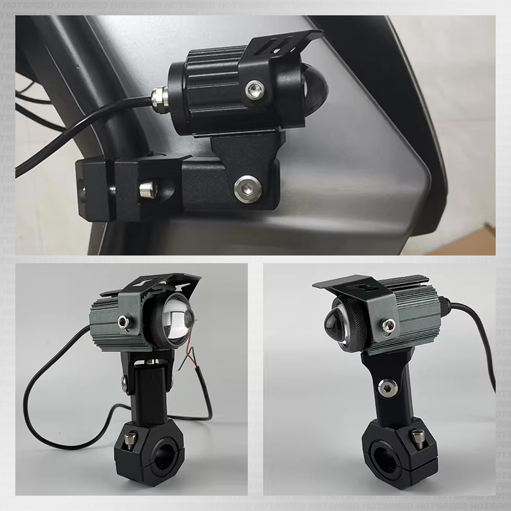HOTSPEED CNC Motorcycle Mini Driving Light Bracket Led Light Mount Clamp Headlight Alloy Holder ...