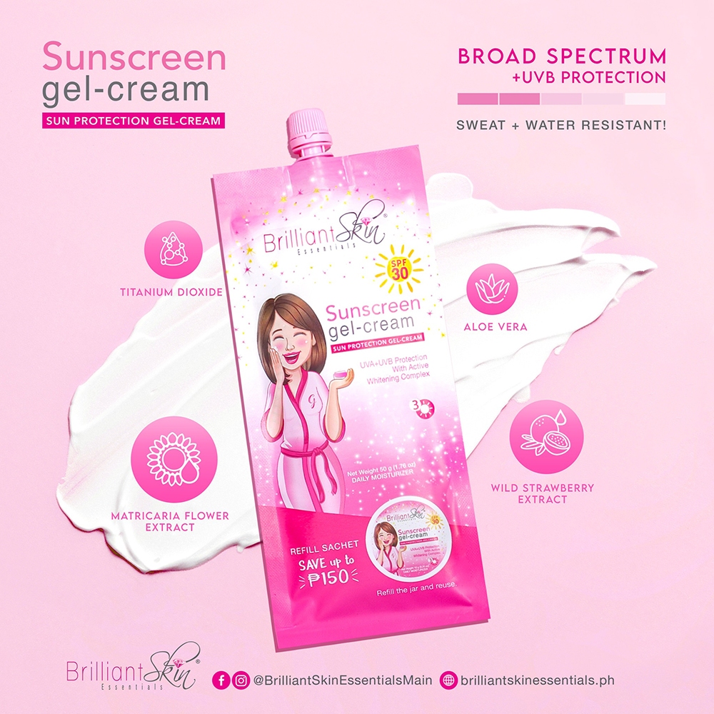 ORIGINAL‼BRILLIANT SUNSCREEN SUNBLOCK CREAM GEL CLASSIC, LIGHT PINK ...