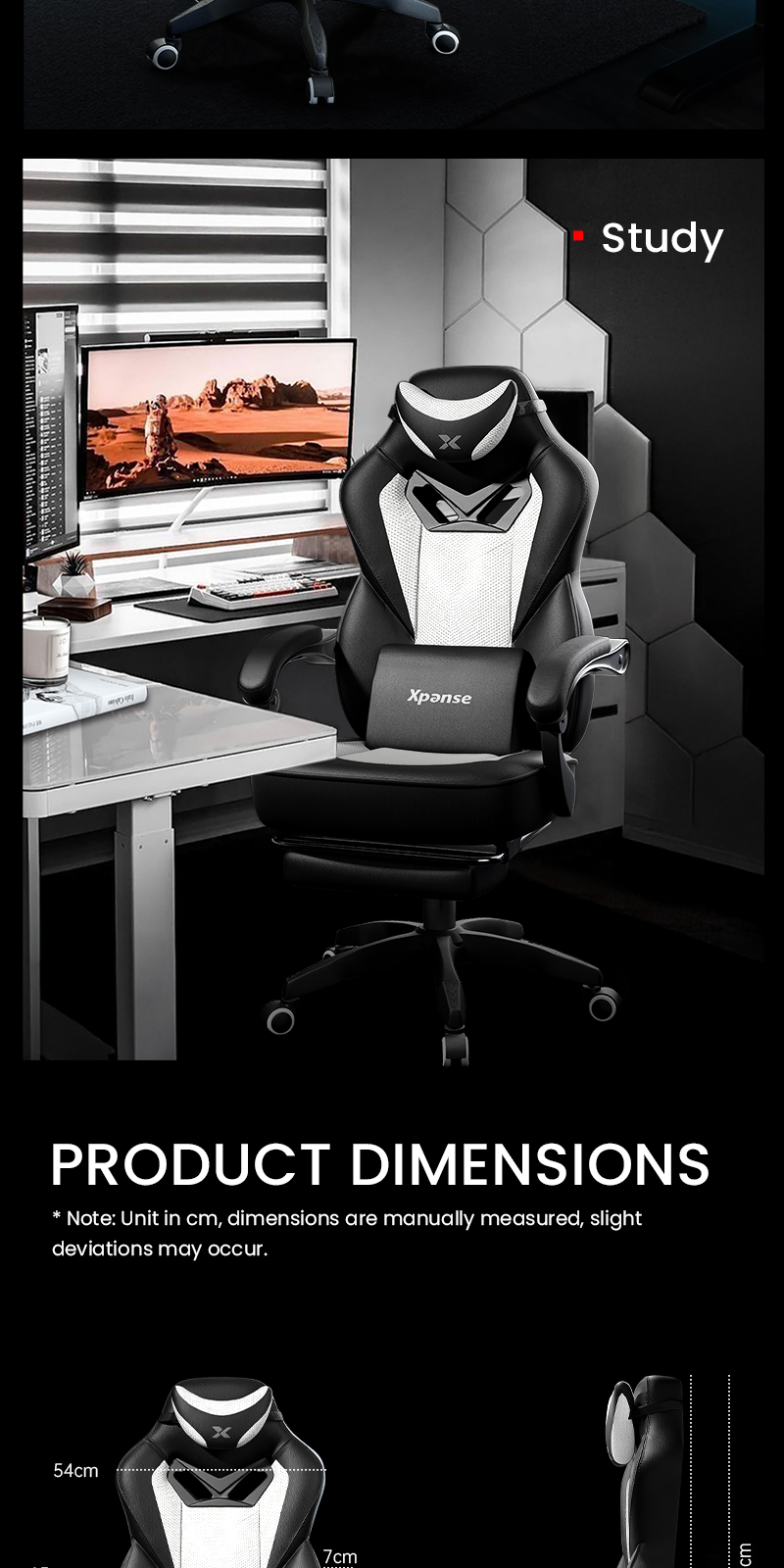 Xpanse Leather Gaming Chair Ergonomic Office Chair Esports Computer ...