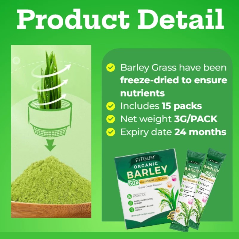 Fitgum Organic Barley Gluta Collagen Beauty Drink Slim Body Weight Loss ...