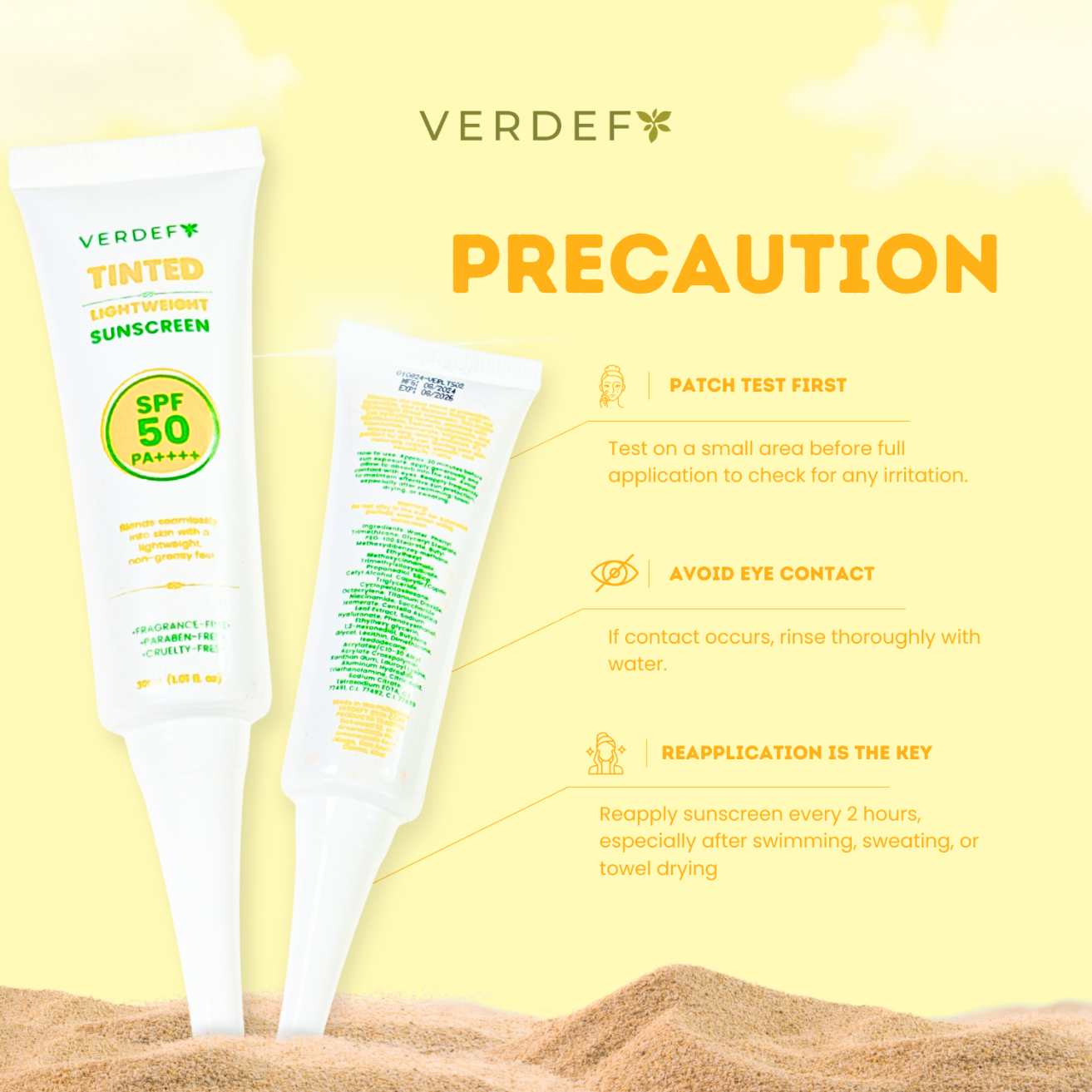 VERDEFY Tinted Lightweight Sunscreen SPF 50 PA++++ For Men & Women ...