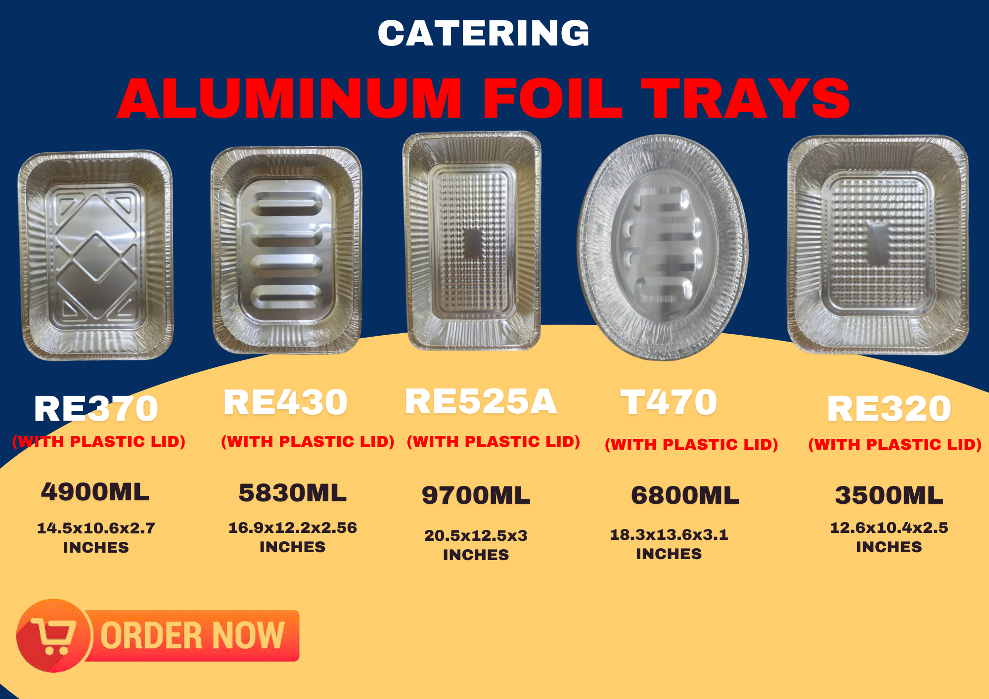 [5pcs] Catering Large-XL-XXL Aluminum Foil Tray With Lid Aluminum Foil ...