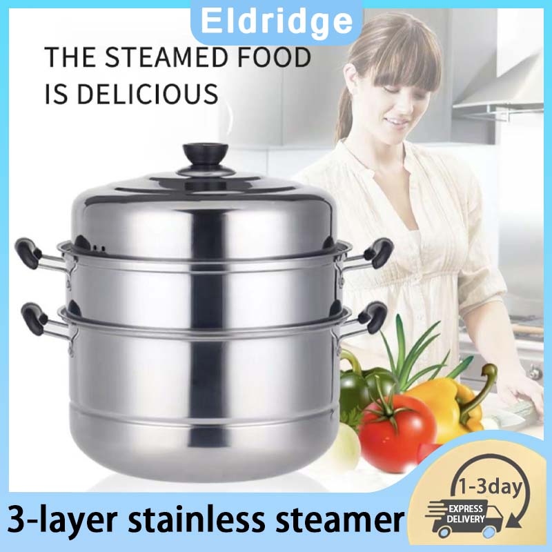 3 Layer Stainless Steel Steamer And Cooker Cooking pots Steamer pan ...
