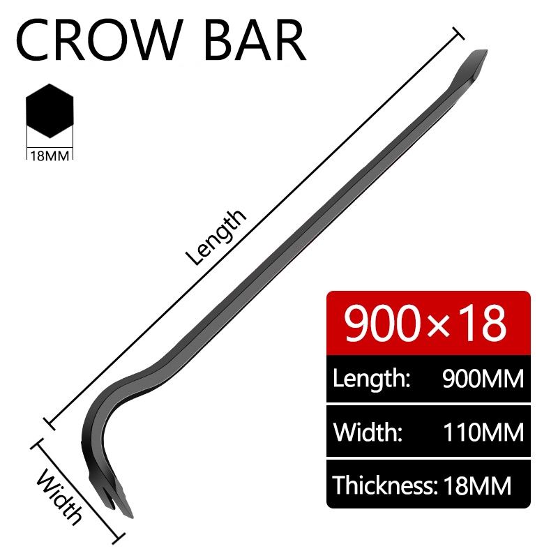 Crow Bar 18"/ 24"/ 30"/ 36" Claw Bar (Bareta De Kabra) Heavy Duty ...