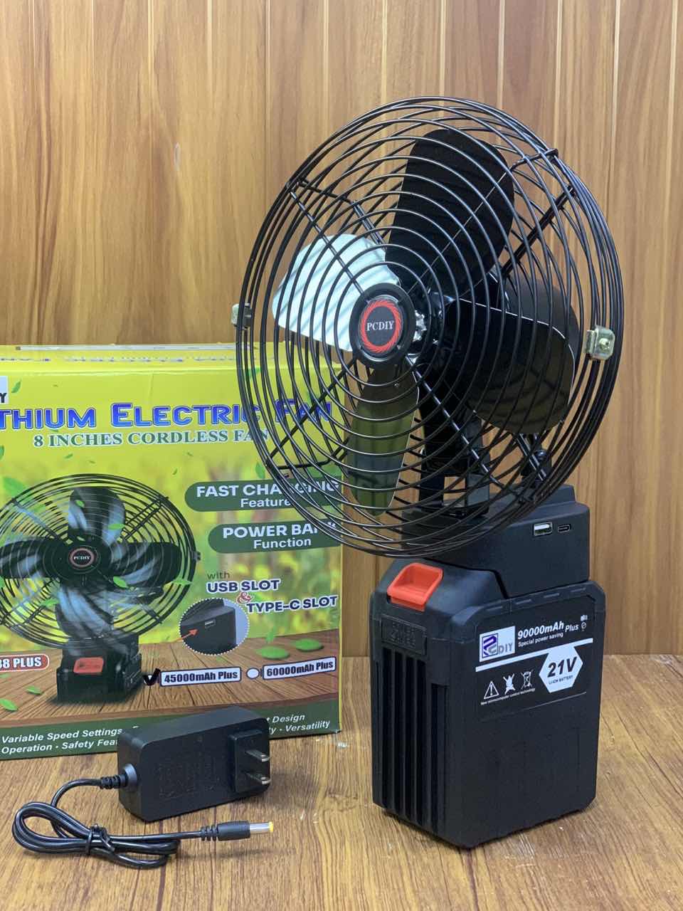 8" Lithium Rechargeable Fan Powerbank Cordless Electric Fan | Shopee ...