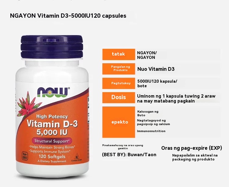 NOW Foods, High Potency Vitamin D3 1000IU, 2000 IU or 5000 IU, 120 to 240 Softgels-TK | Shopee ...
