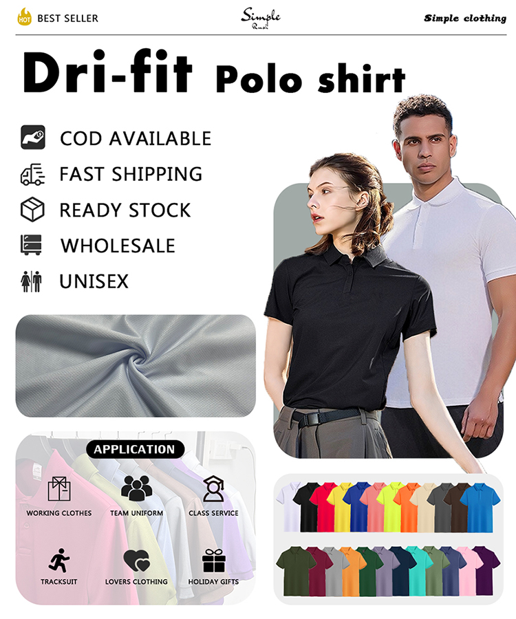Simple Clothing DRI-FIT polo shirt unisex motion elasticity breathable ...