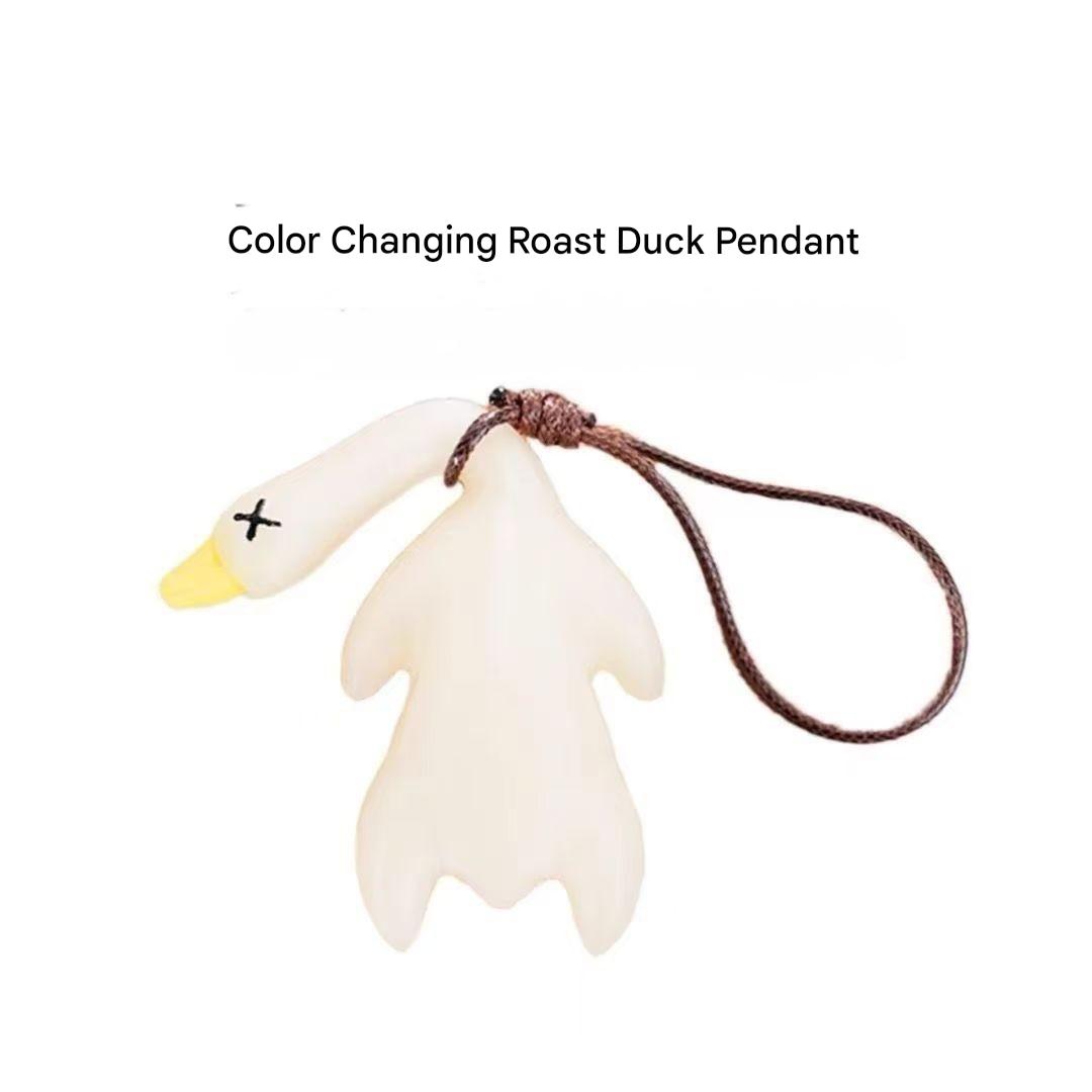 3pcs UV fashion color changing roast duck pendant creative keychain ...