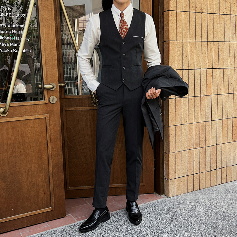 Formal Men Waistcoat Suit Vest for Men Single Breasted Business Semi ...
