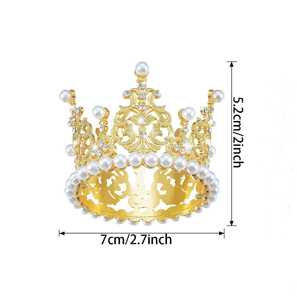 Golden Metal Crown Cake Topper Kids Birthday Crown Cake Decoration ...