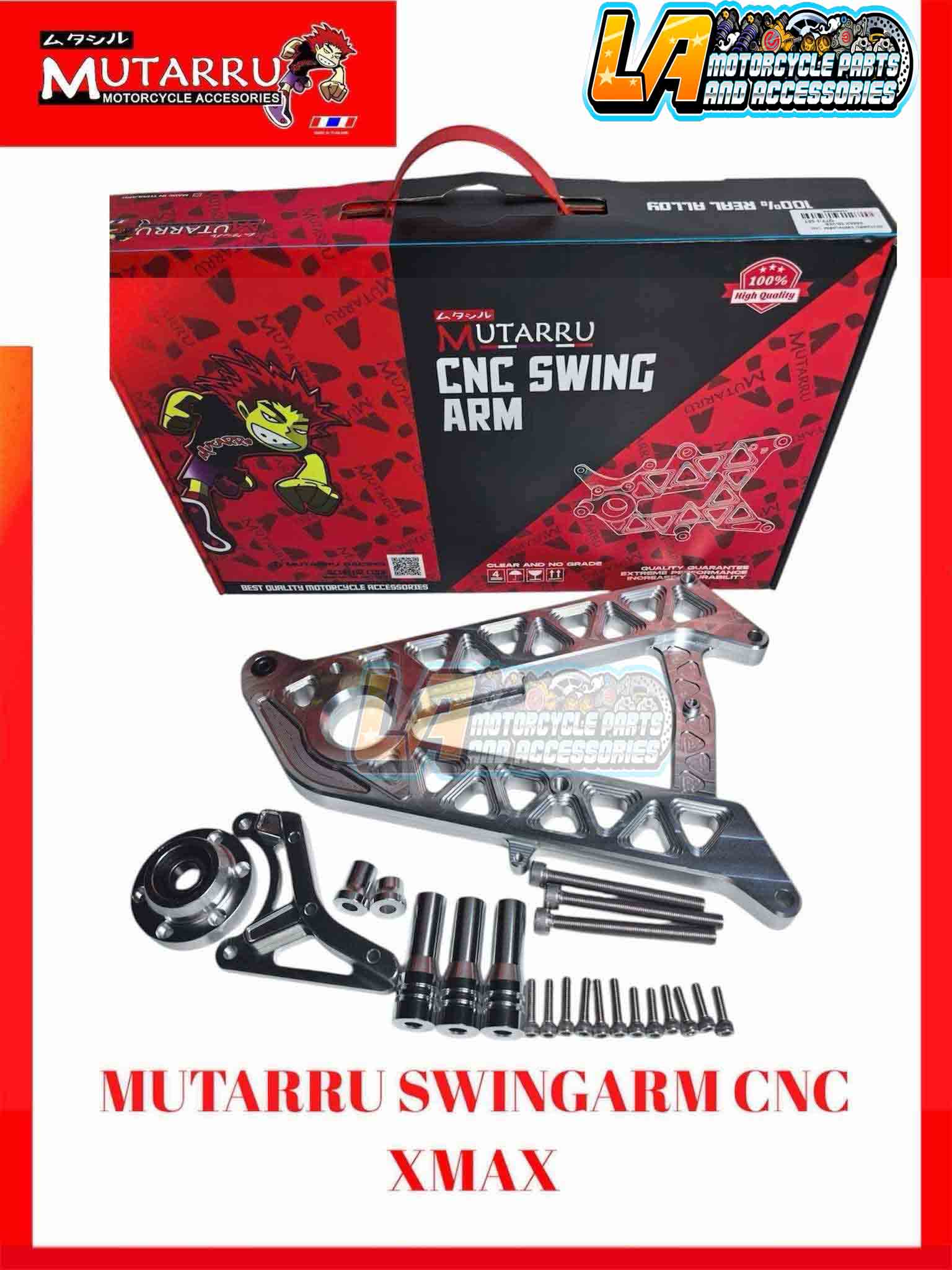 MUTARRU CNC LIGHTEN SWING ARM SILVER ONLY YAMAHA NMAX V2/ AEROX V2 ...