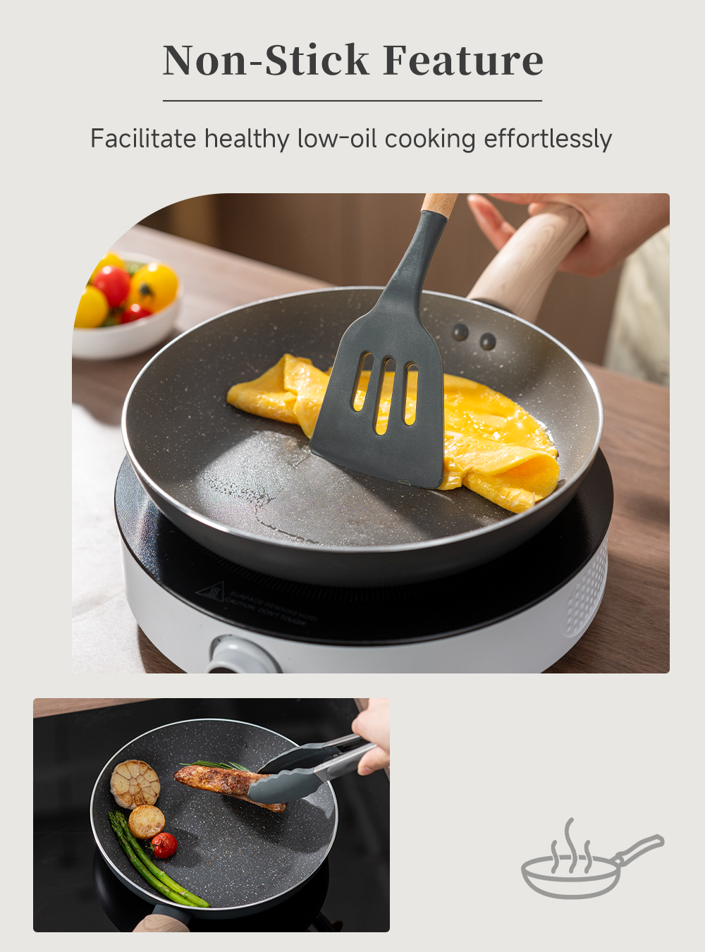 INSSA Blackcurrant Series Non Stick Cookware 4pcs Set Pan Pot Wok ...