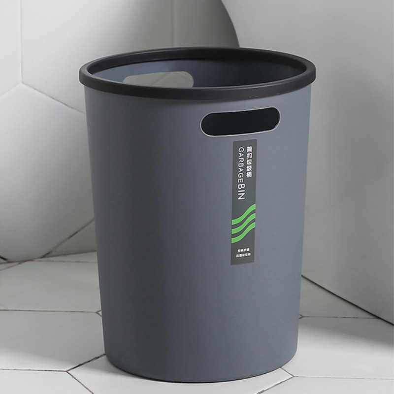 Pressing Ring Trash Can Plastic Garbage Can For Kitchen Bathroom ...