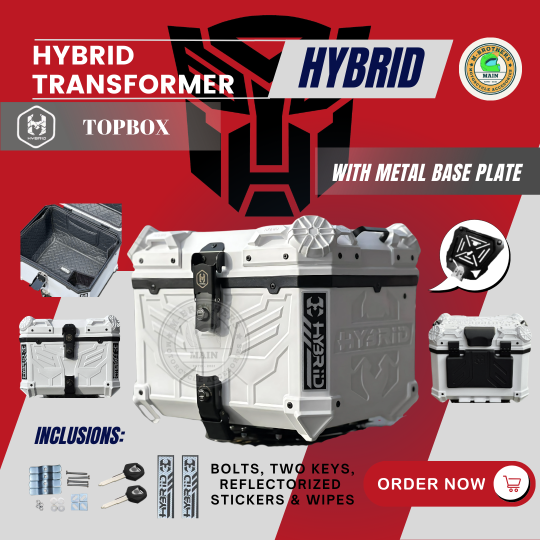 HYBRiiD Transformer - 45L ABS Hard Plastic Top Box Free Metal Baseplate ...