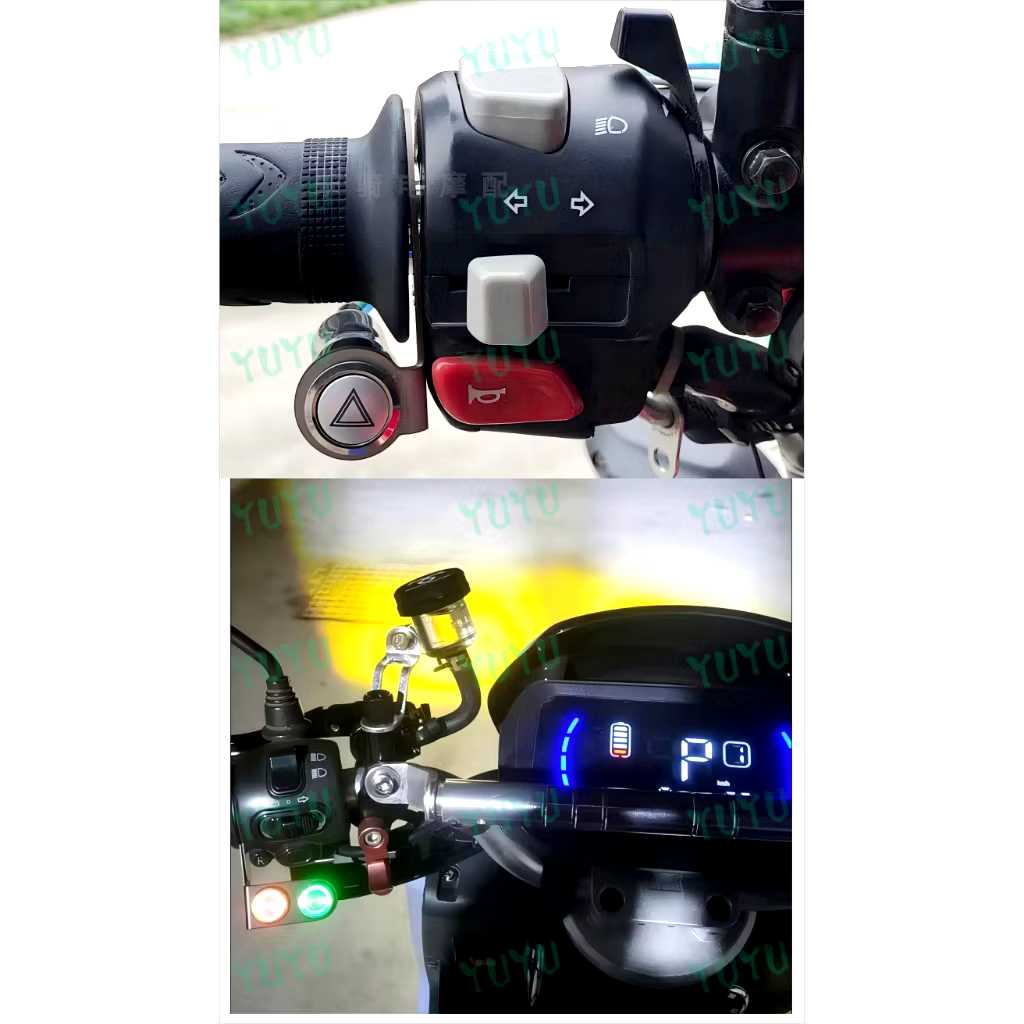 12v halo Switch DIY Motorcycle 22mm Handlebar Stainless Bracket 16mm ...