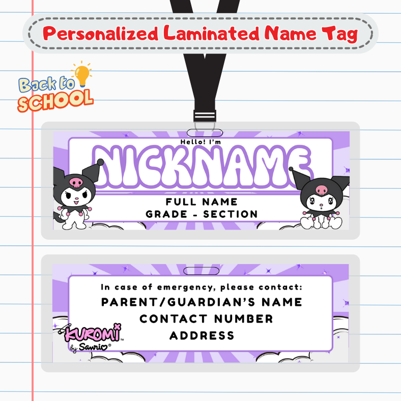 A&J Personalized Laminated Name Tag Customized Nametag for Preschool ...