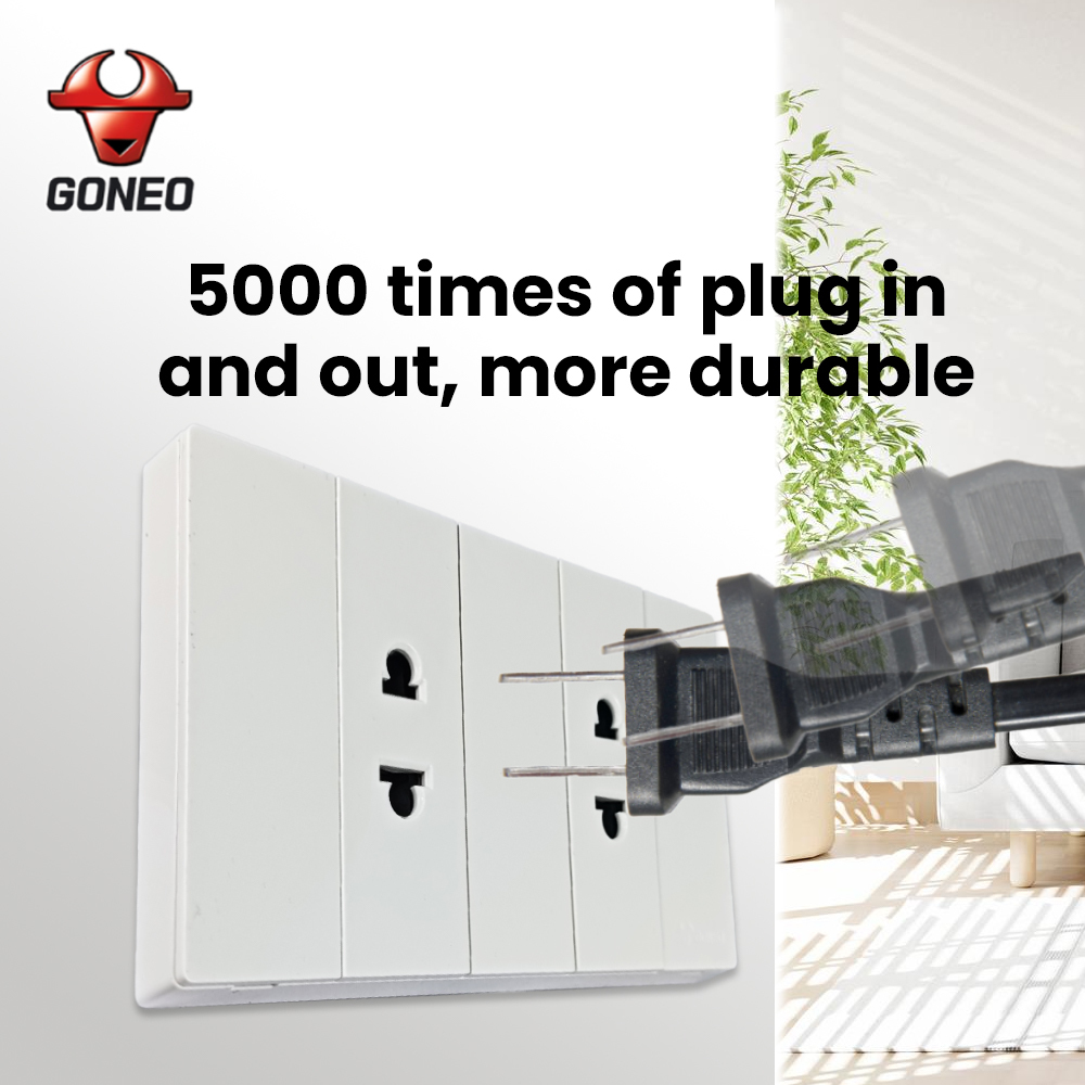 GONEO 1 Gang 2 Pole 16A Outlet with Childproof Safety Shutter Power ...