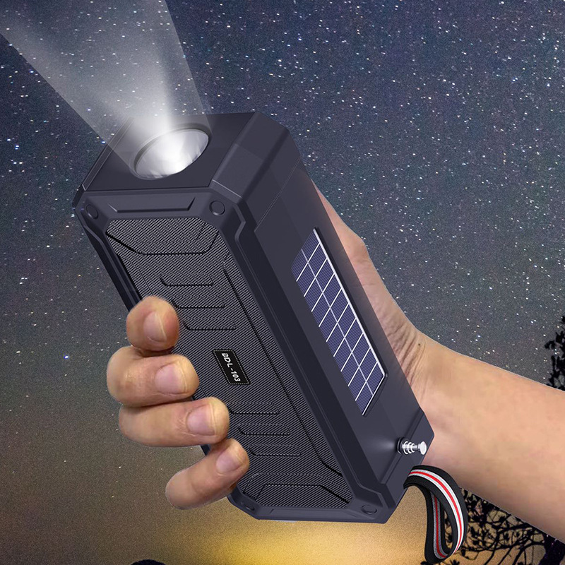 Portable Solar Speaker Flash Light Solar Charging Bluetooth Speaker FM ...