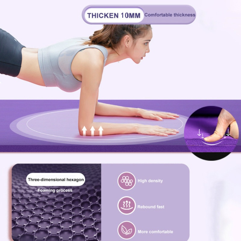 15MM Yoga Matt For Workout NBR Thick Exercise Mat Workout Mat Anti-Slip ...