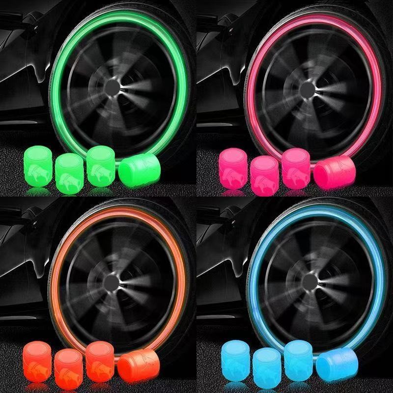 Car Tire Luminous Air Valve Cap/Tire Valve Stem Caps Glow in The Dark ...