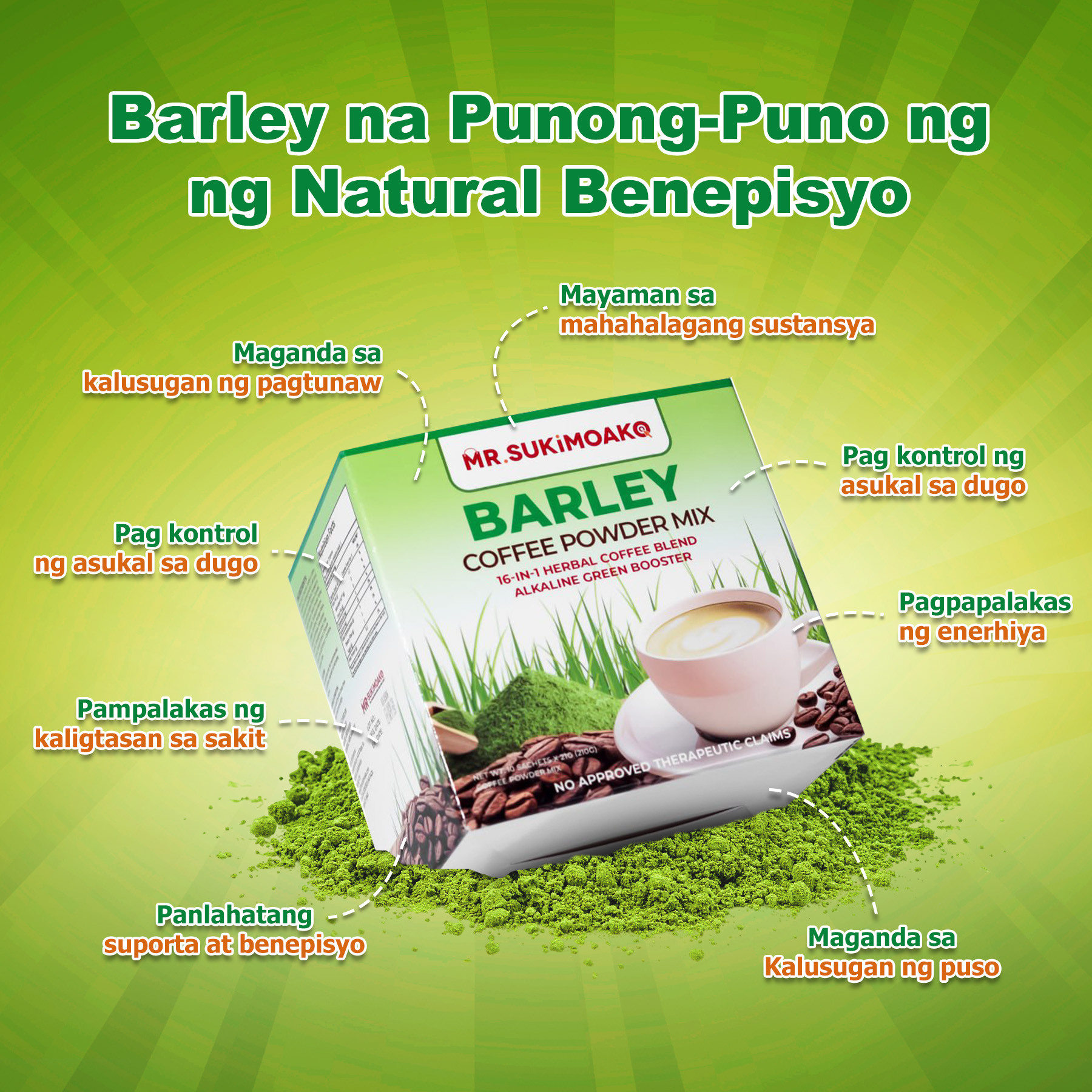 1 BOX BARLEY COFFEE POWDER MIX 16-IN-1 HERBAL COFFEE BLEND | Shopee ...