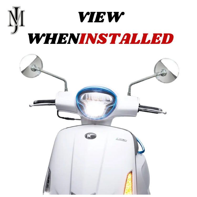 YAMAHA XSR 155 JM Classic Round/ Bilog Chrome Plated Long Stem Side ...