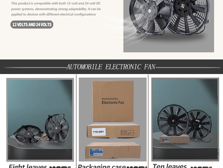 SANDEN Auxiliary Fan For Car Aircon 12V/24V 80W 8/10 blades Push/Pull ...