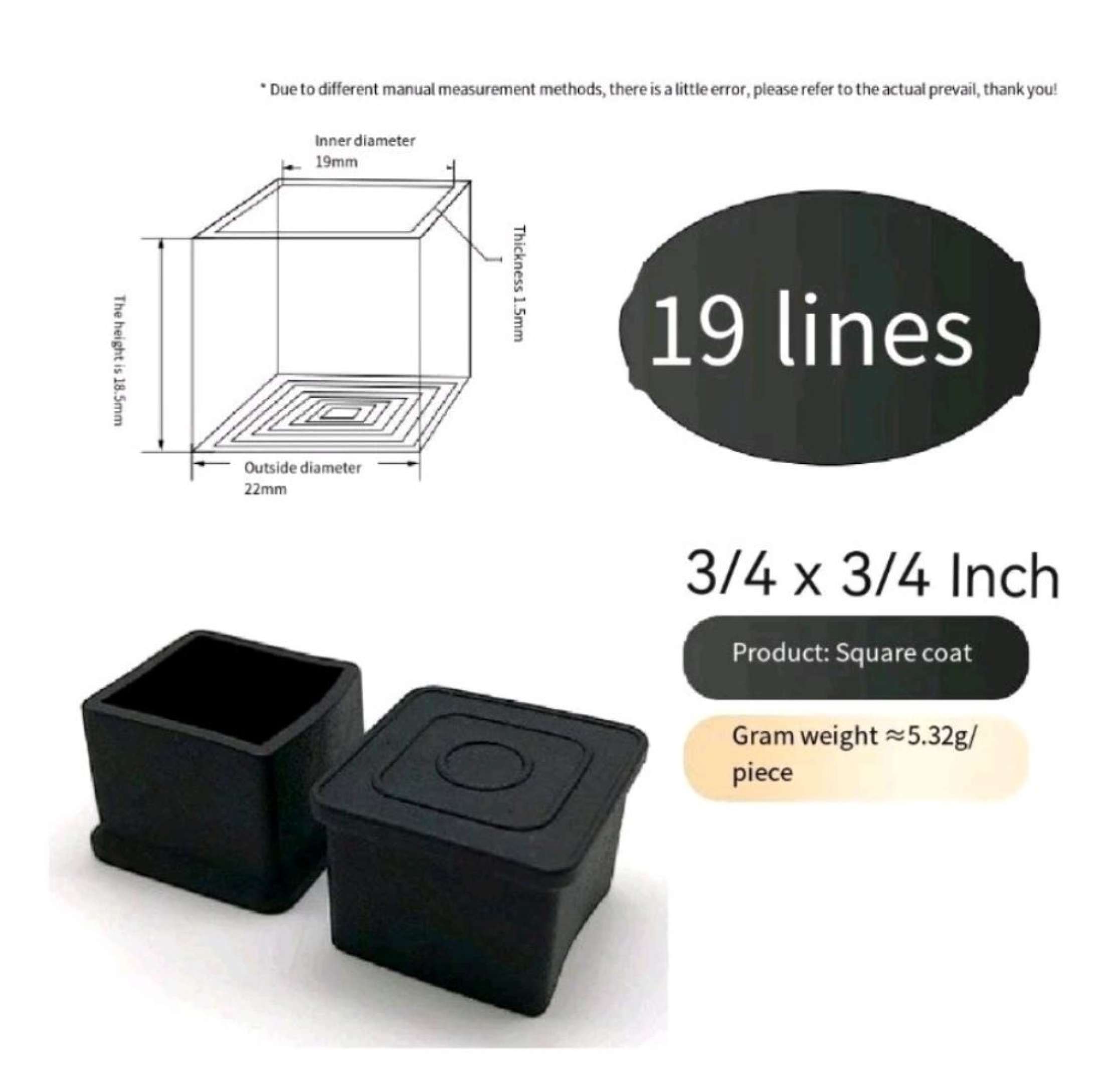 Rubber Footing Square Rectangular Tube Rubber Footing(For Stainless ...
