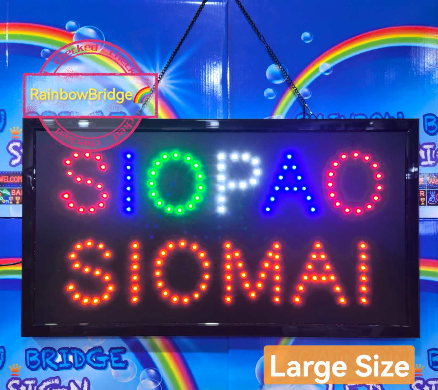 SIOPAO SIOMAI - RAINBOW BRIDGE LED SIGNAGE (New-Small-Large) #SIZE ...