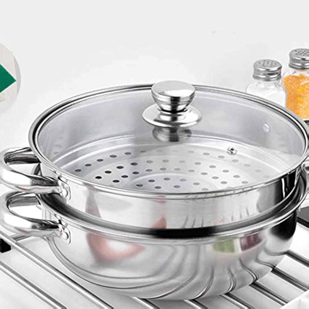 2-Layer steam Pot, Stainless Steel pots, 2-Layer 28 cm/11 inch steam ...