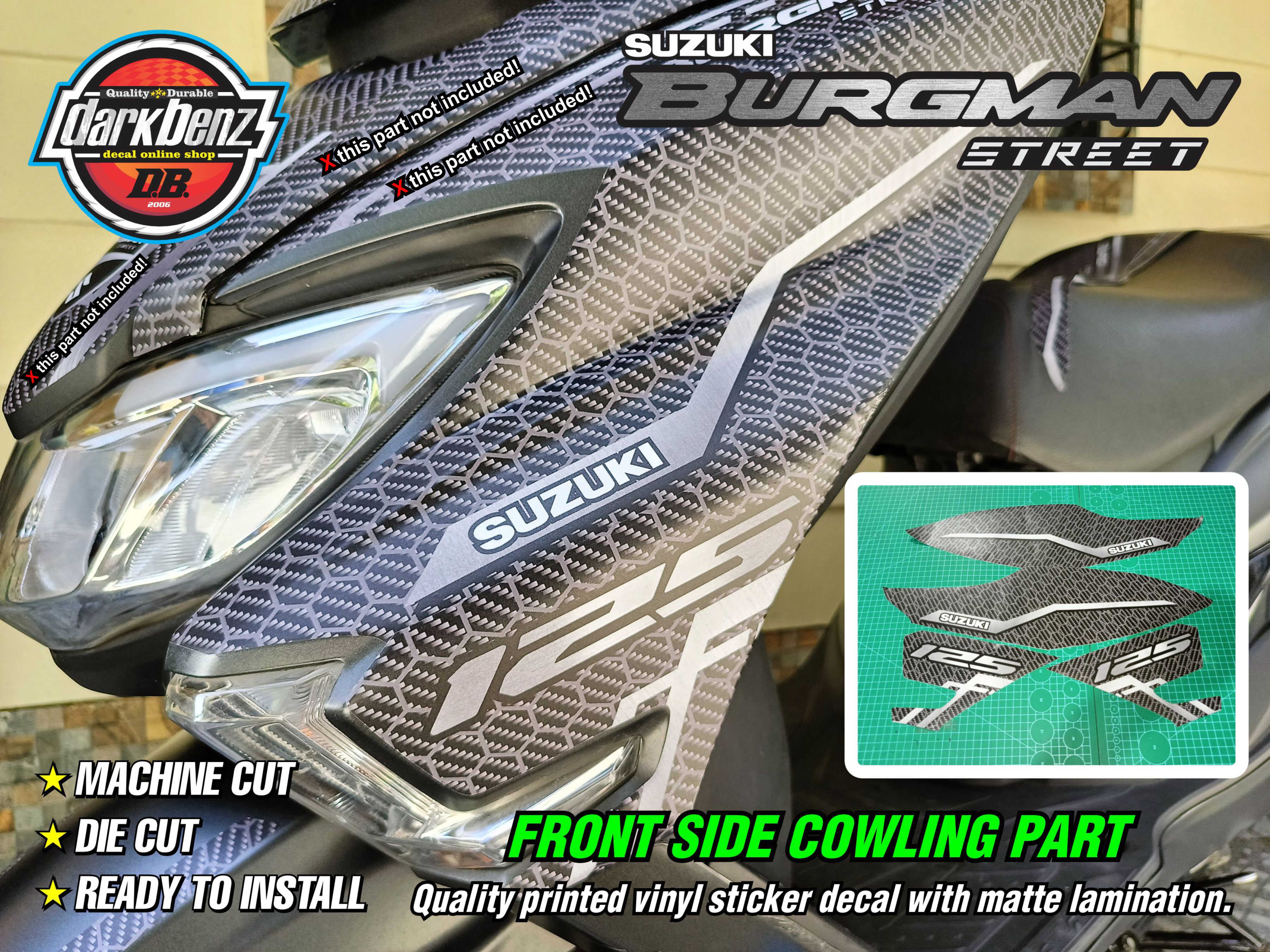 Suzuki Burgman Street & EX New Concept Design Printed Sticker Decal ...