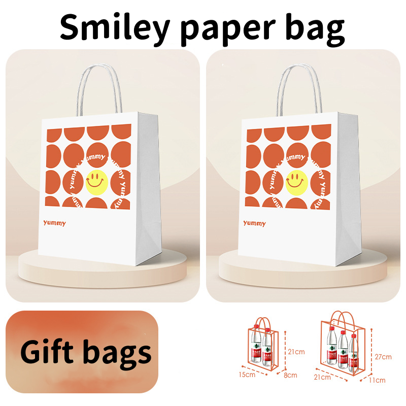 Twisted Handle Painted pattern Paper Bag with twist Handle bag Gift Bag ...