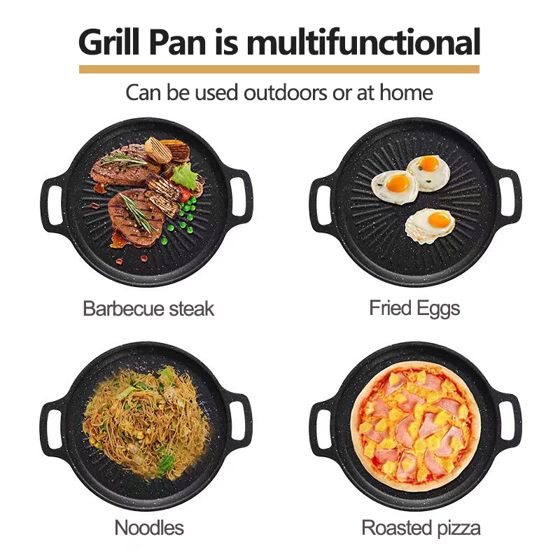 HomeAce 28/34/38cm Grill Pan Suitable Outdoor Camping Grill Pan Non ...