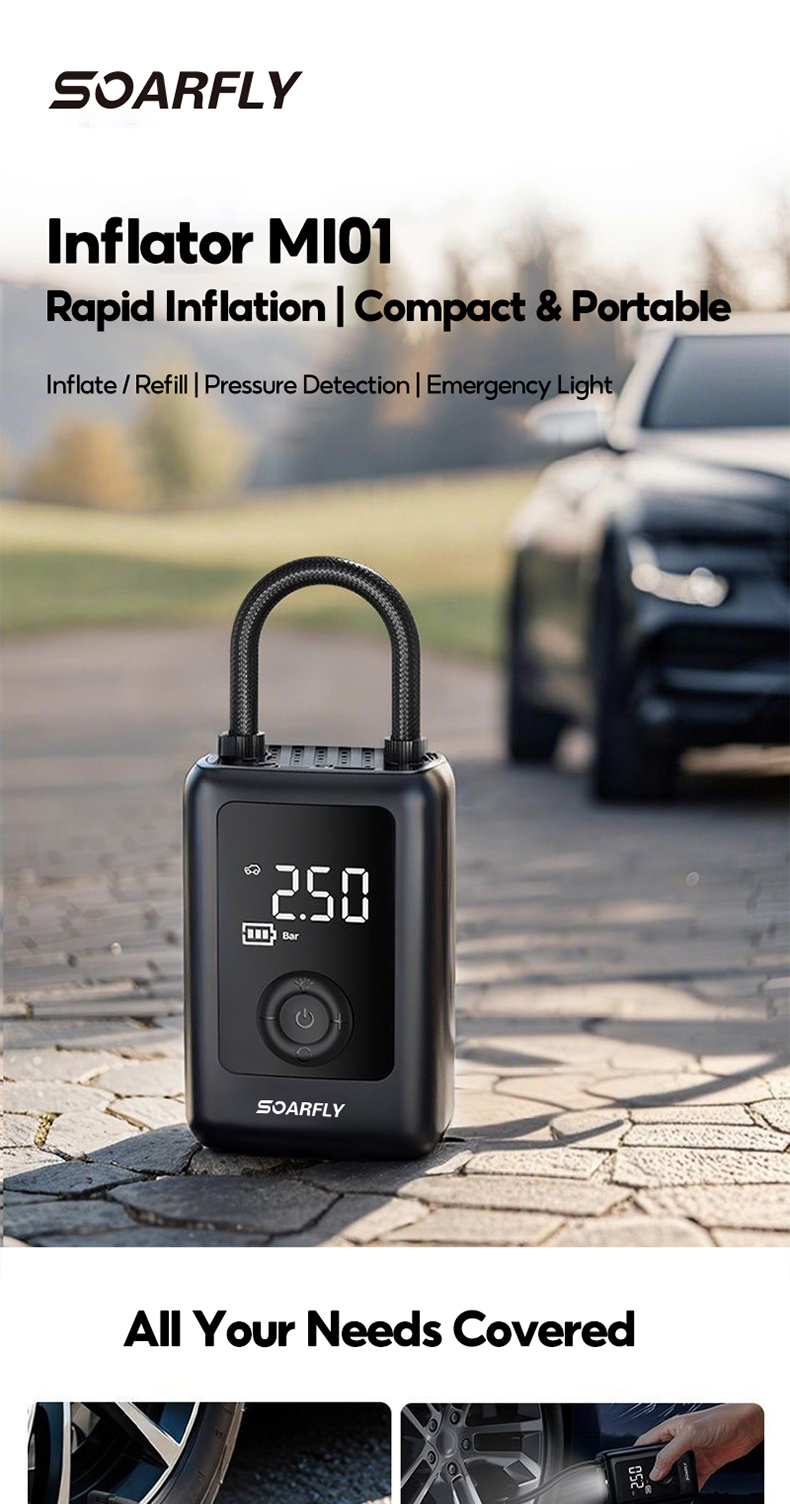 SOARFLY Air Pump Motorcycle Inflator For Car Portable Air Pump For Car ...