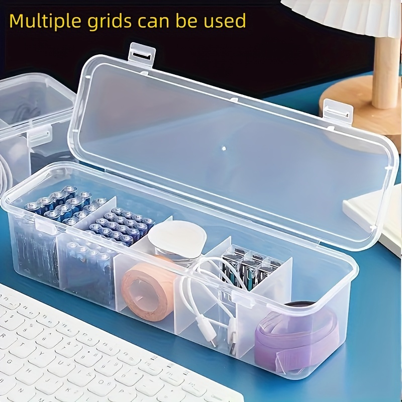 Transparent Storage Box With 5 Grids Transparent Plastic Storage ...