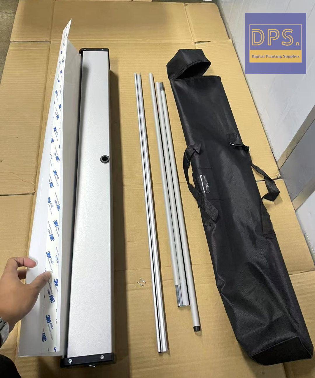 DPS Roll Up Banner Stand IRON 200cm X 80cm (6.56ft x 2.62ft) for Party, Event and Tarpaulin ...