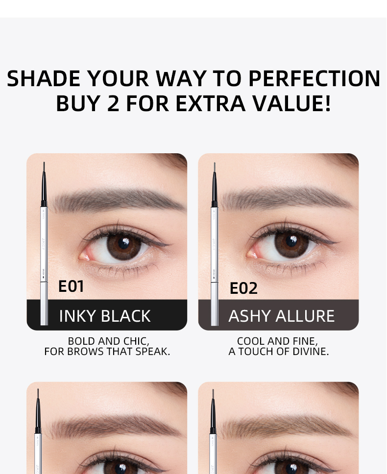 JMCY Silver Eyebrow Pencil Waterproof Original Long Lasting Ultra Fine ...