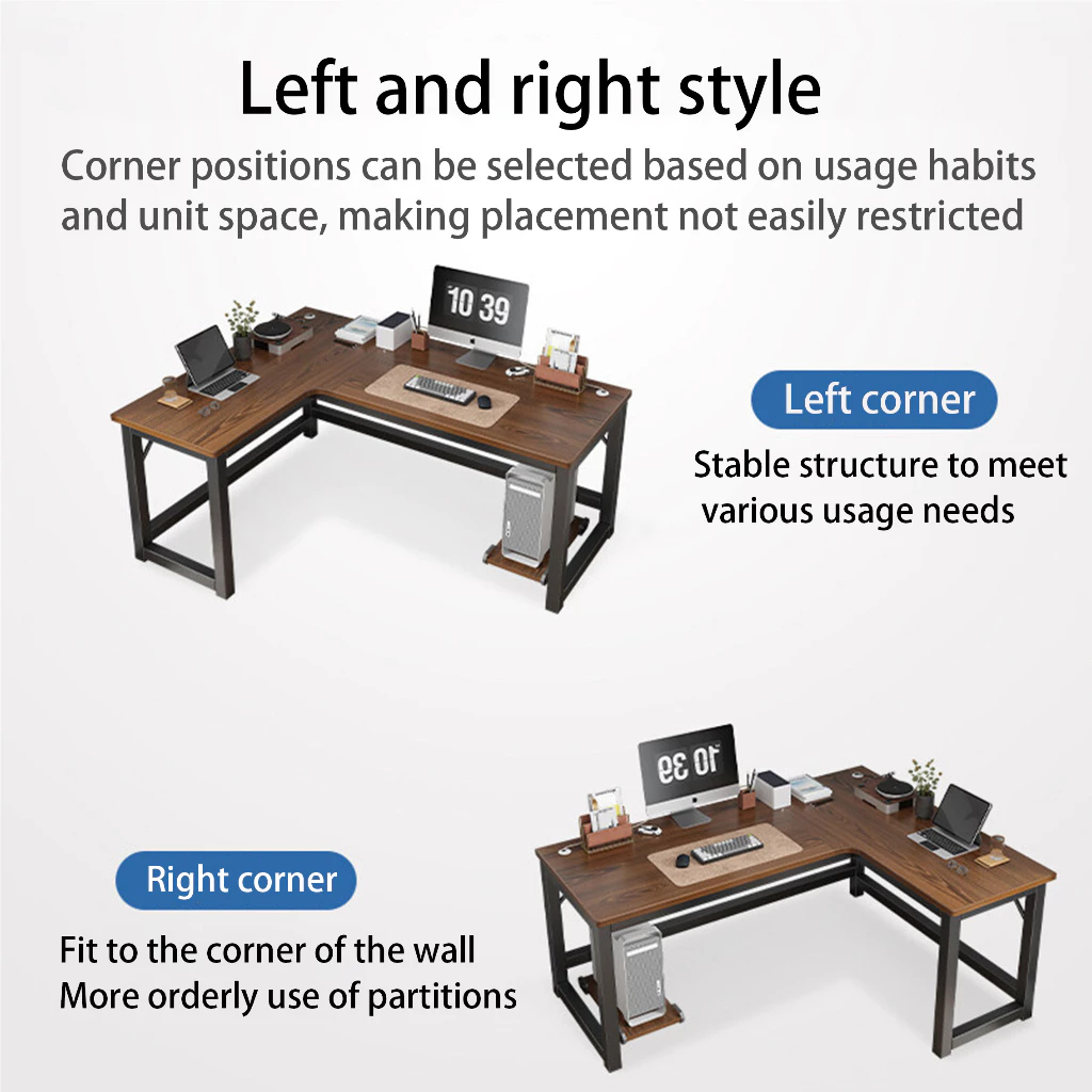 L-Shaped Computer Table Spacious Corner Study Table Office Table Modern ...