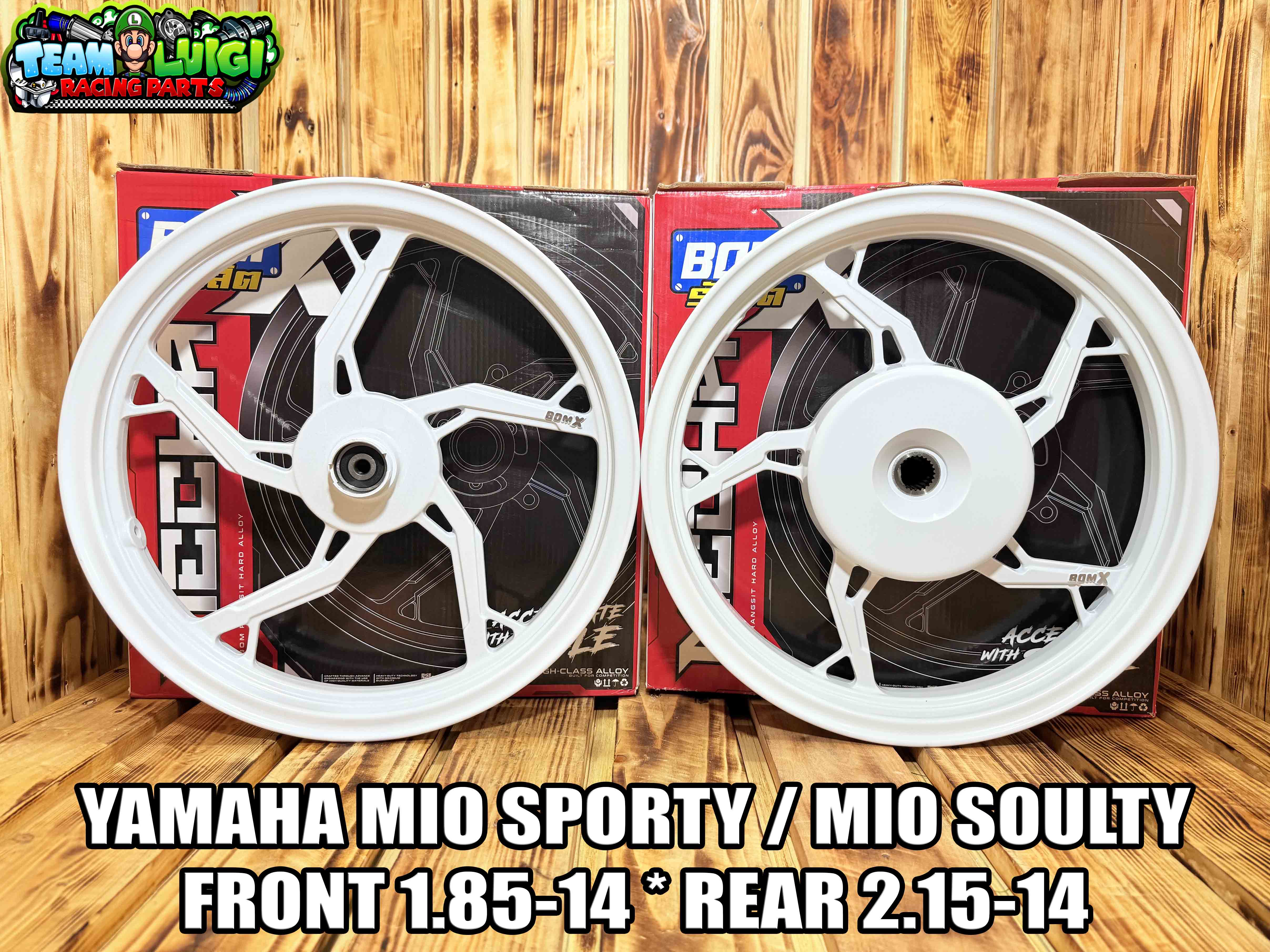 BOM X MECHA CNC MAGS 14s 5 SPOKES YAMAHA MIO SPORTY / MIO SOULTY (100% ...