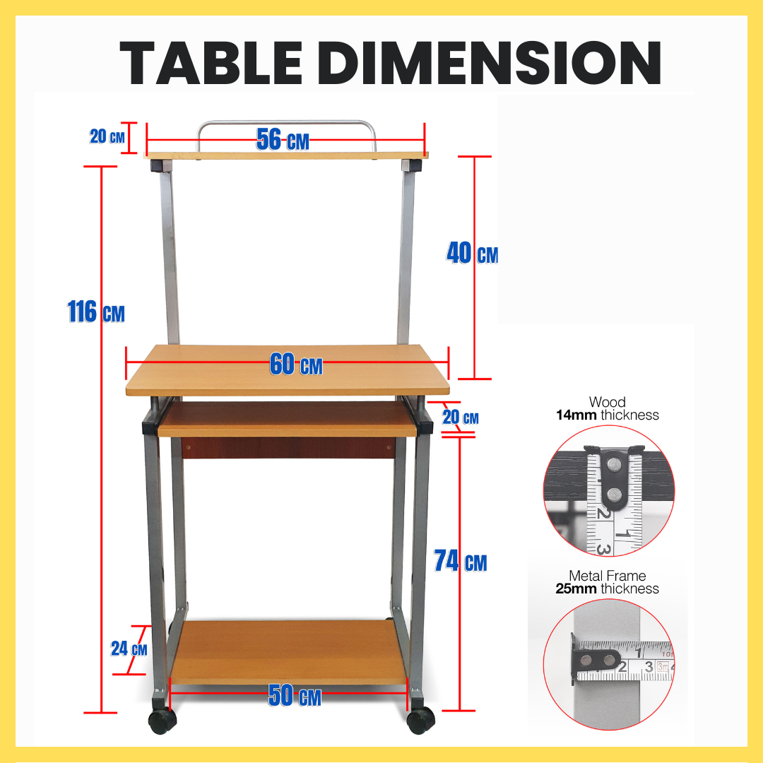 Computer Table w/ drawer and wheels / Perfect for Home & Office Use ...