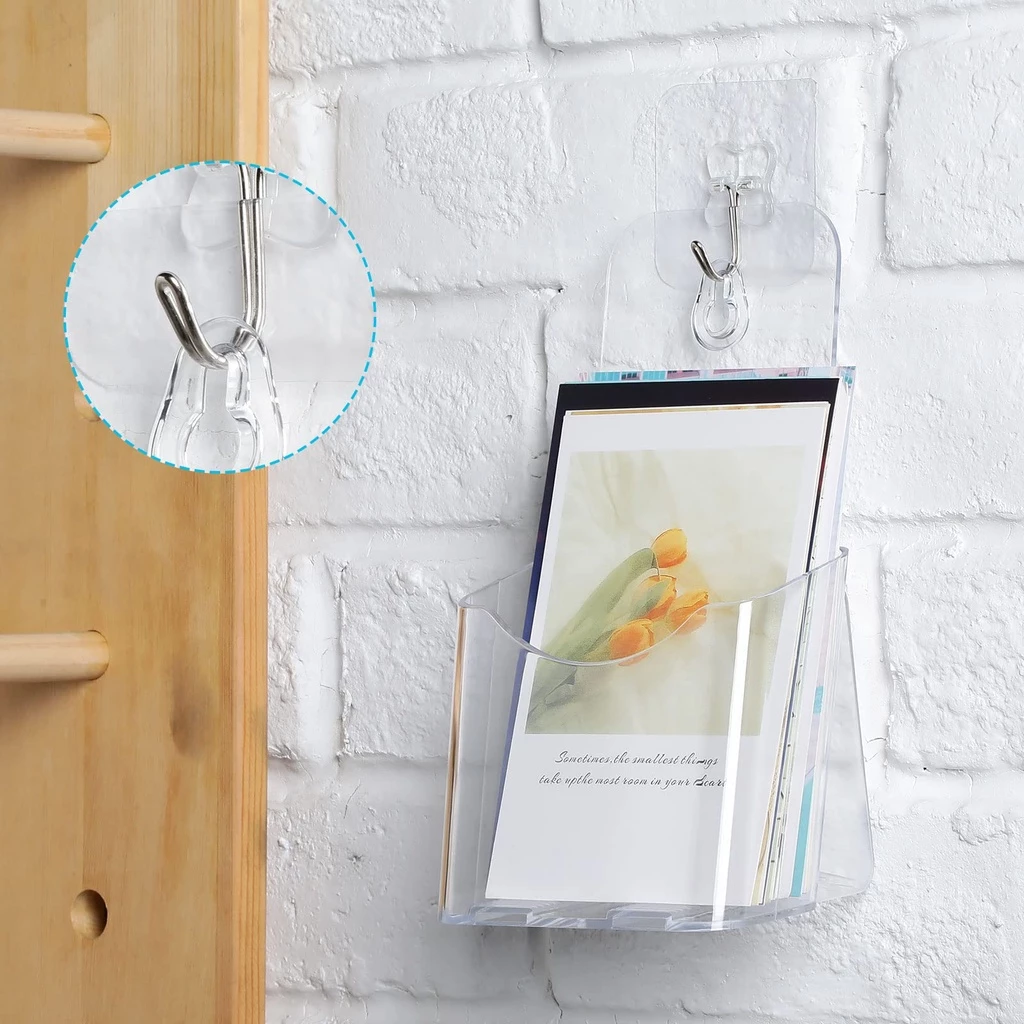 A6 Acrylic Transparent Brochure Holder Wall Mount Flyer Magazine ...