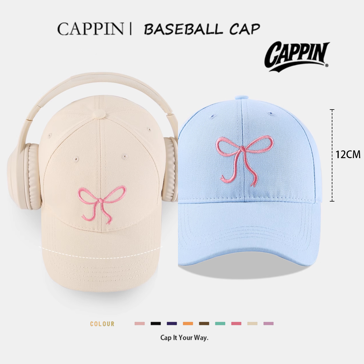 CAPPIN Ribbon Korean Baseball Cap | K-Style Unisex Hat | Summer UV ...