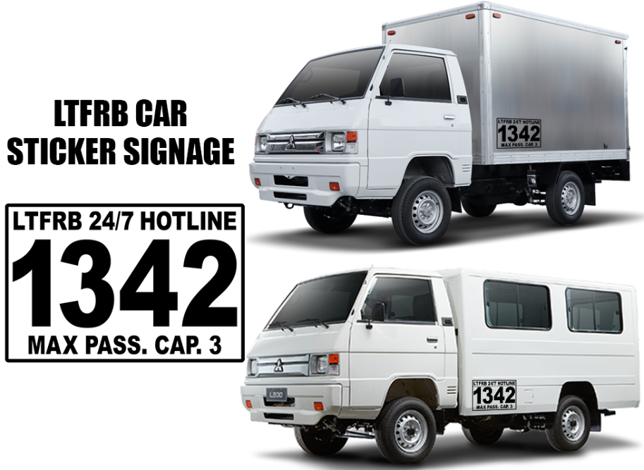 LTFRB STICKER FOR VEHICLE, STICKER SIGNAGE FOR CAR, CAPACITY STICKER ...