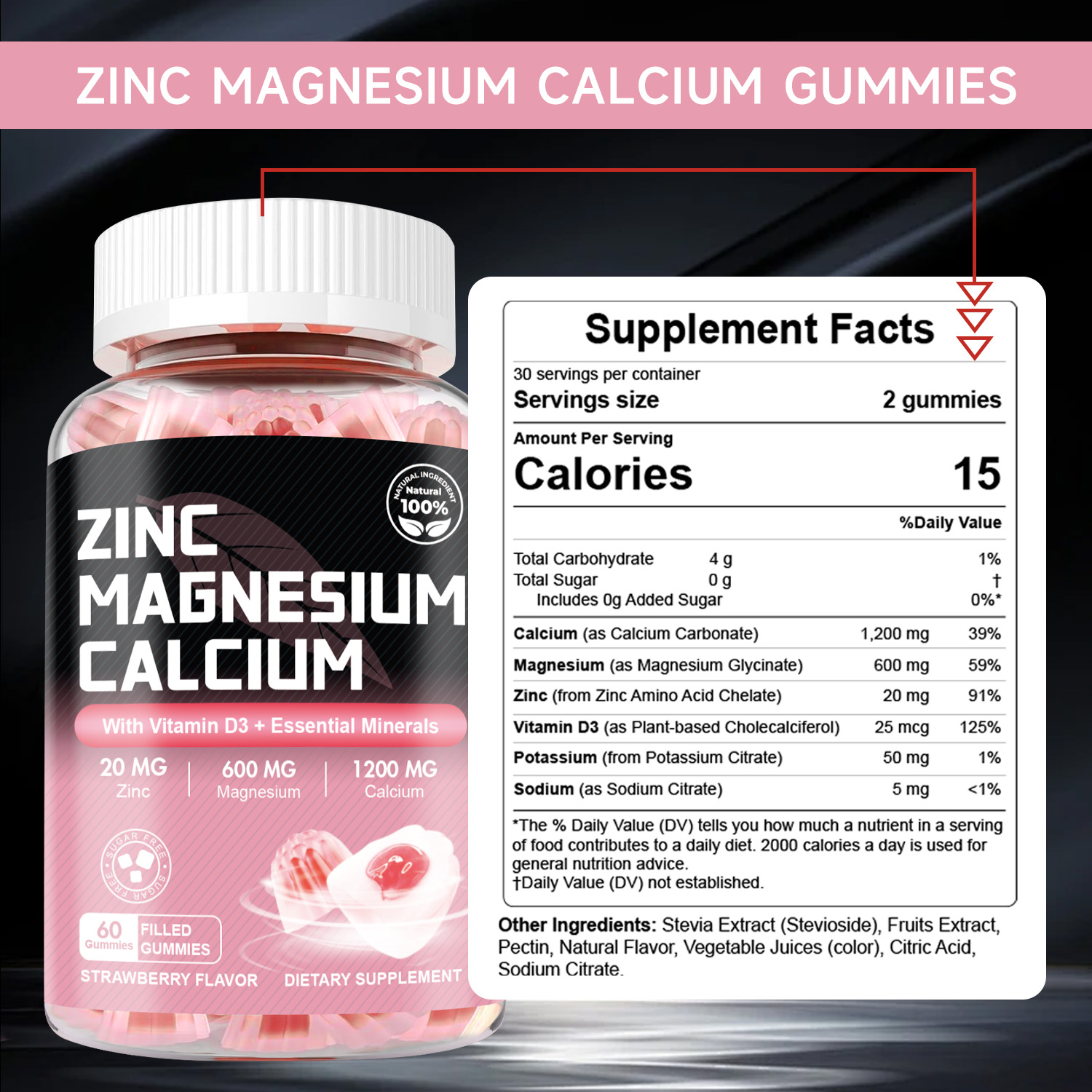 Ozmolts Zinc Calcium Magnesium Supplement Help Joint & Bone & Teeth ...