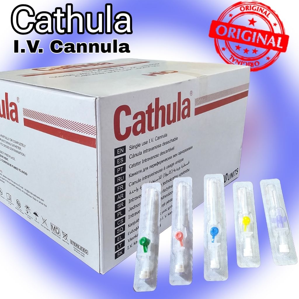 Cathula IV Cannula w/Luer Lock (G18/G20/G22/G24 and G26)100pcs Per Box ...