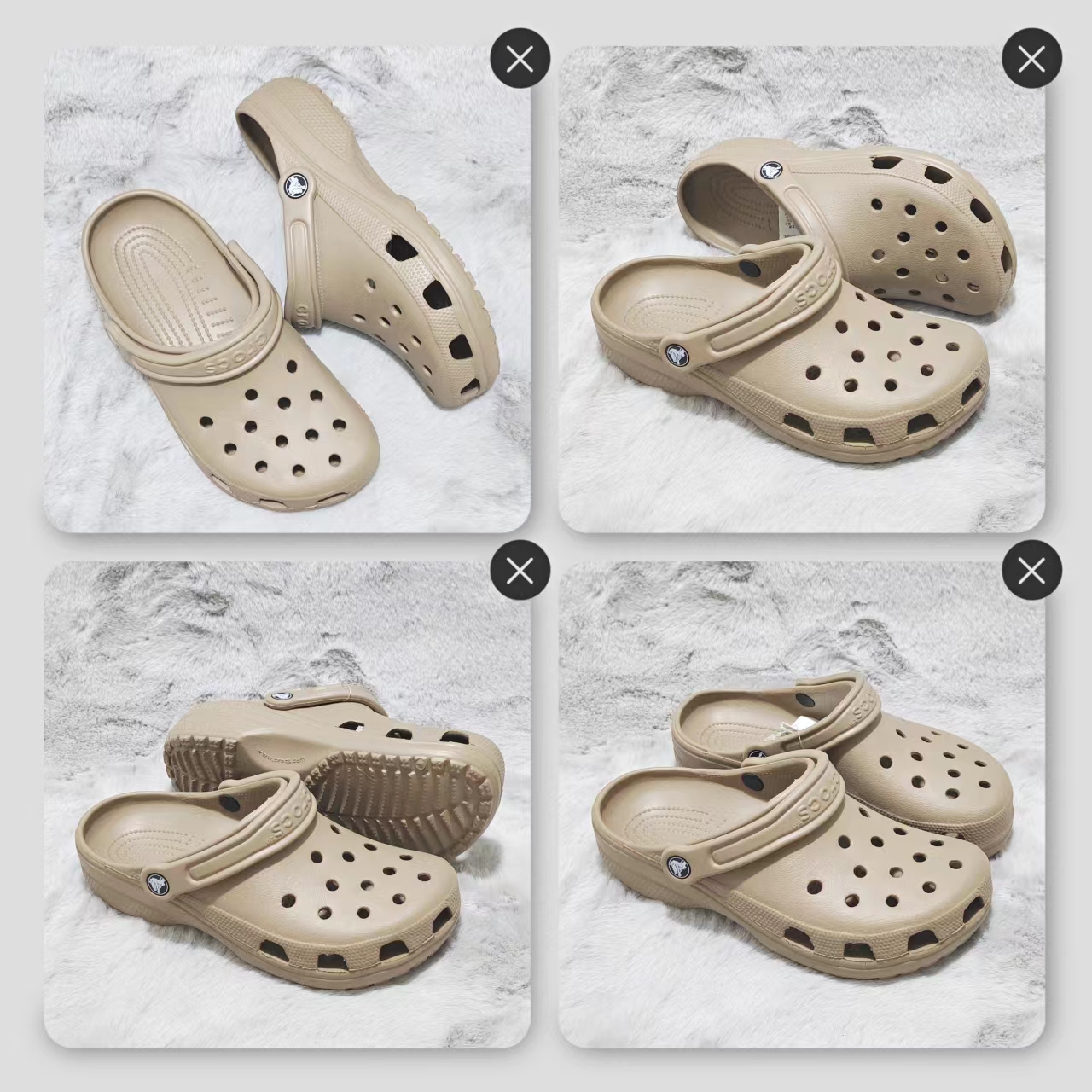 crocs Classic clog sandals and slippers, all rubber material, more ...