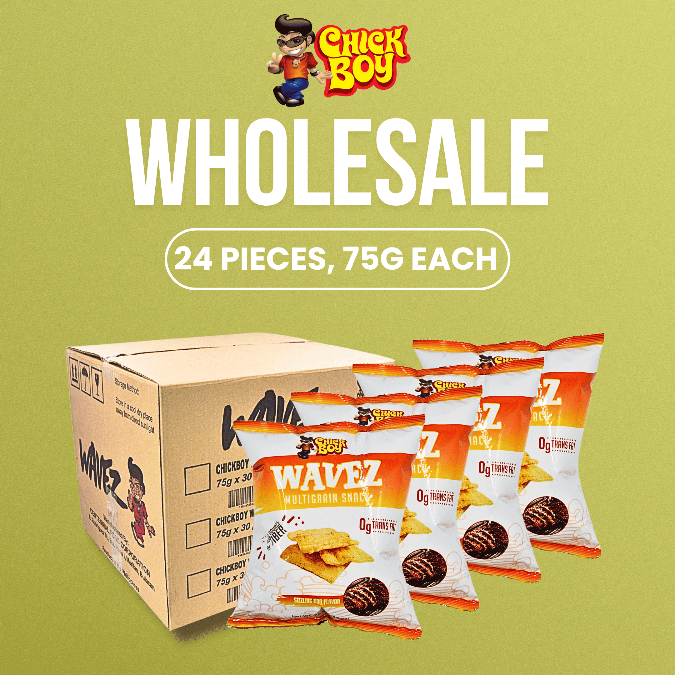 WHOLESALE ChickBoy Snack Wavez (75g / pack, 24pcs) | Shopee Philippines