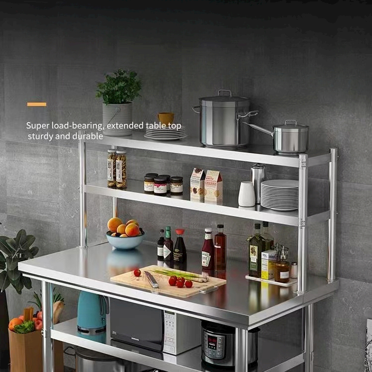 CTTC kitchen table 304 Stainless steel 2-layer work table console table ...
